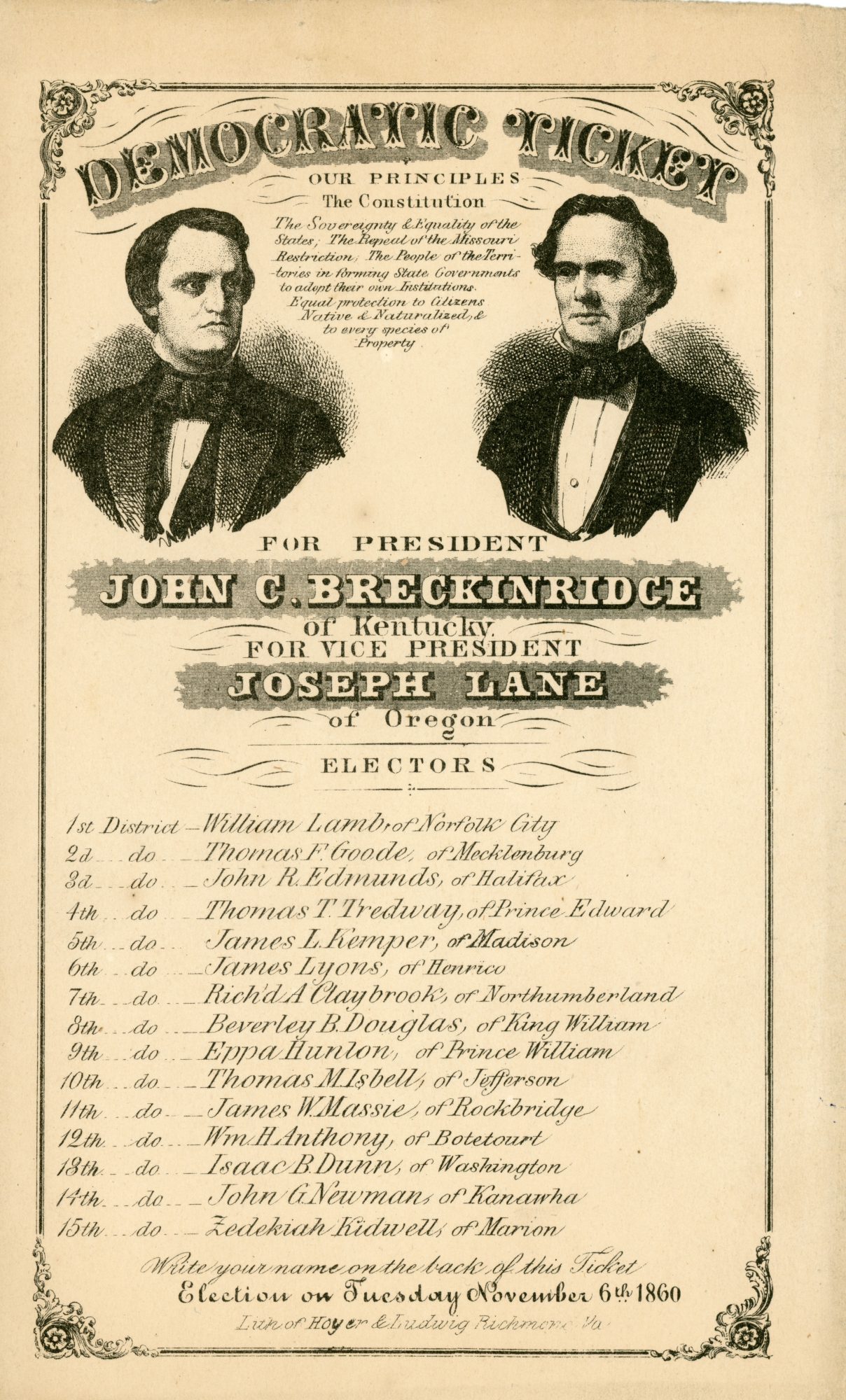 Primary Source Guide: The Election of 1860 Manuscripts, Speeches ...