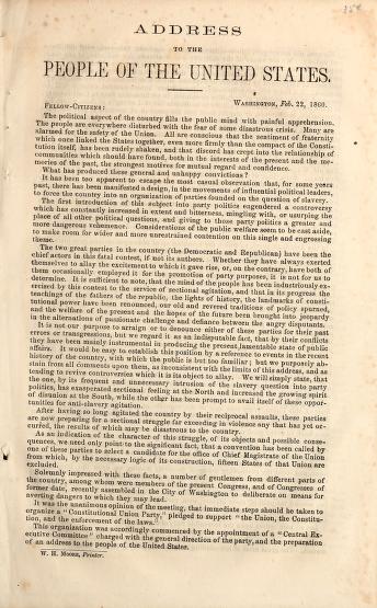 Primary Source Guide: The Election of 1860 Manuscripts, Speeches ...