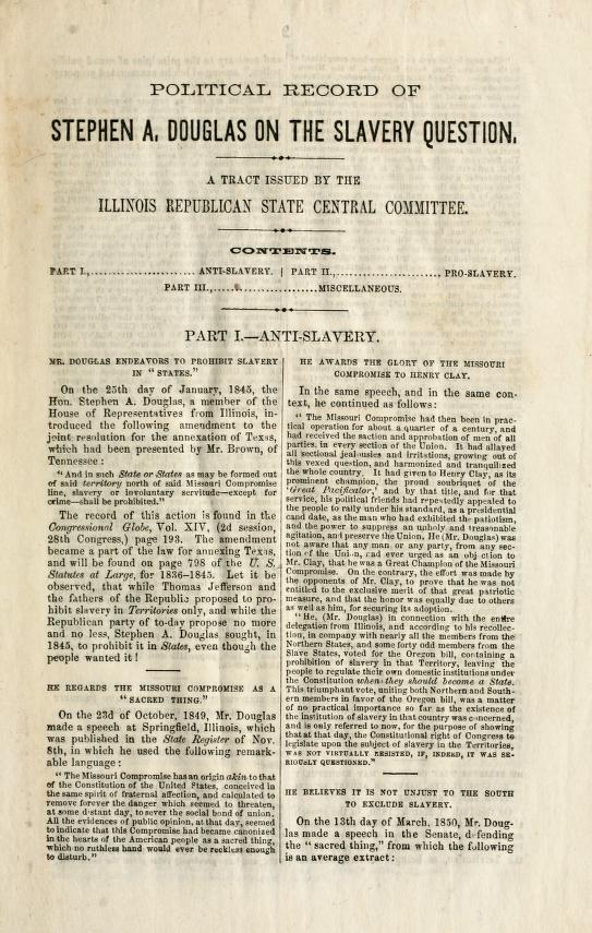 Primary Source Guide: The Election of 1860 Books and Pamphlets ...